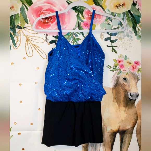 Revolution | Costumes | Revolution Blue Sequined Dance Costume Size Lc ...